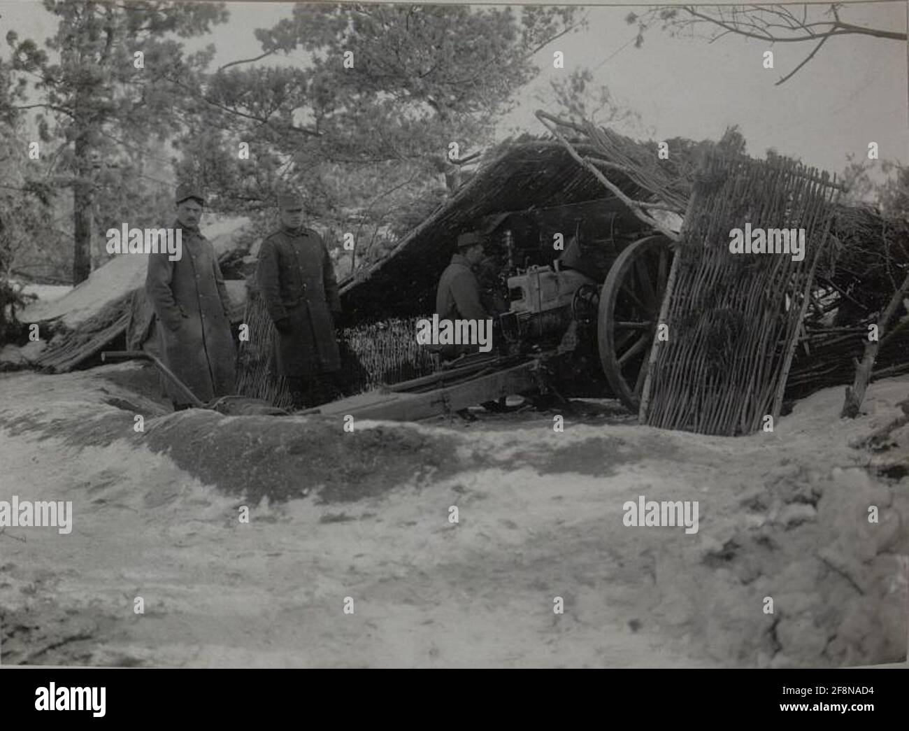 Field hood in fire position Stock Photo - Alamy