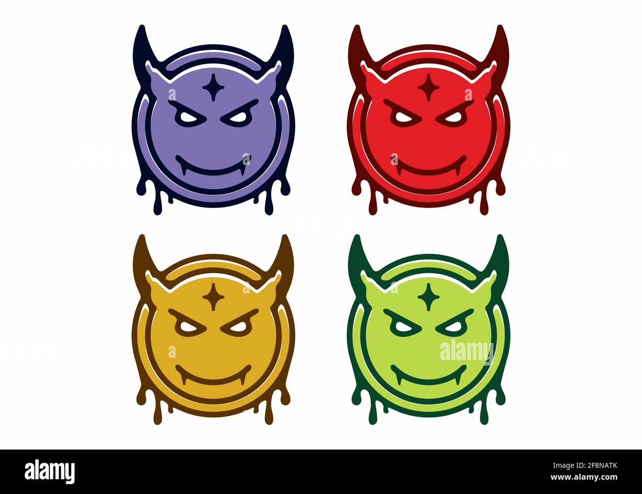 Line art flat illustration of devil Stock Vector Image & Art - Alamy