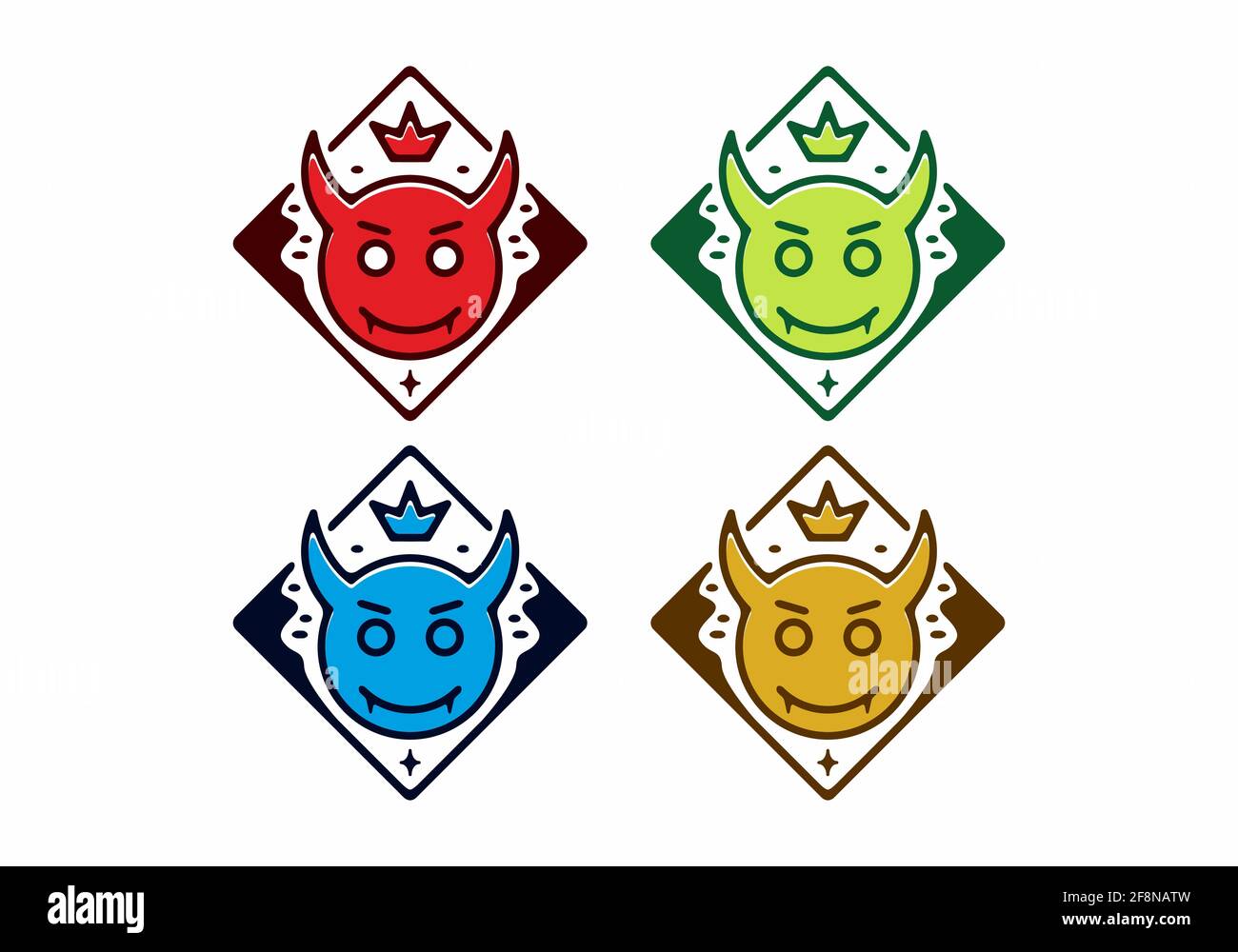 Colorful line art drawing of devil head design Stock Vector Image & Art ...