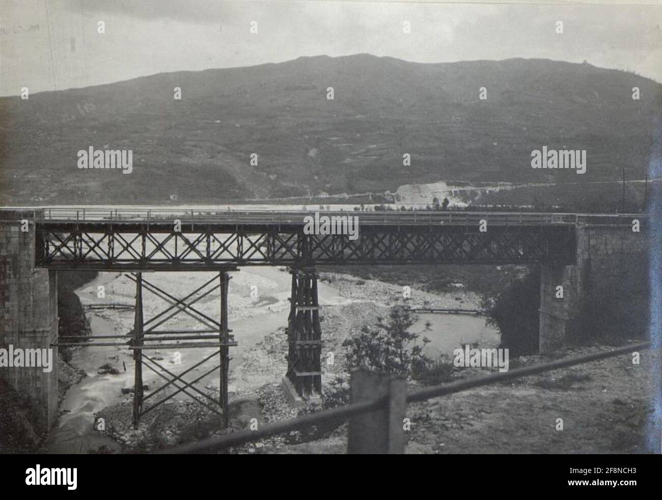 Nemegio, railway bridge blown up Stock Photo - Alamy