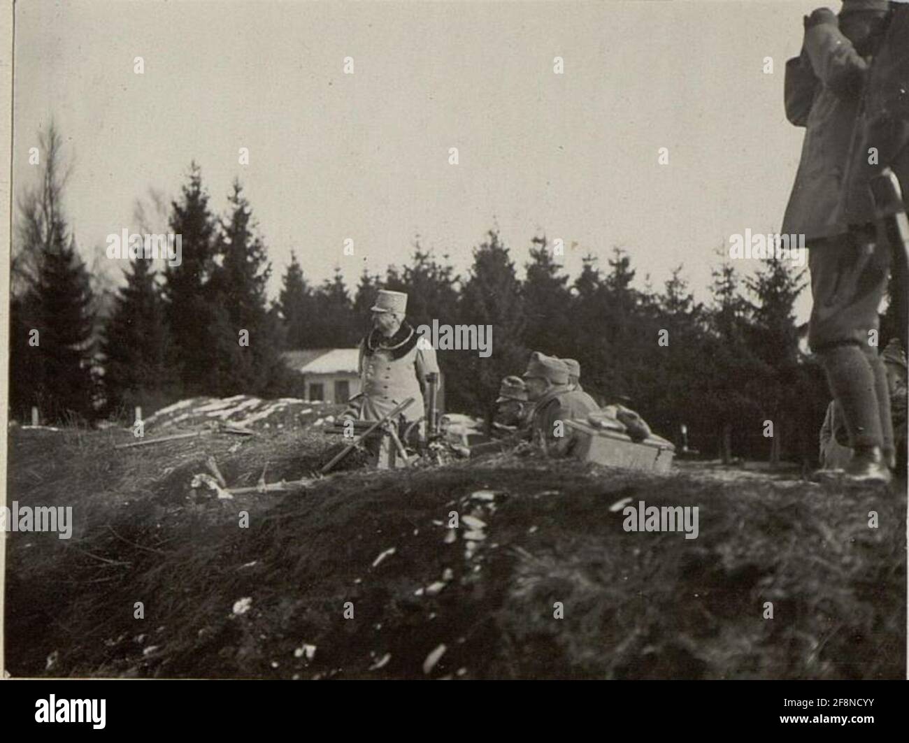 Testing an infantry gun at the shooting range Villach. General of the ...