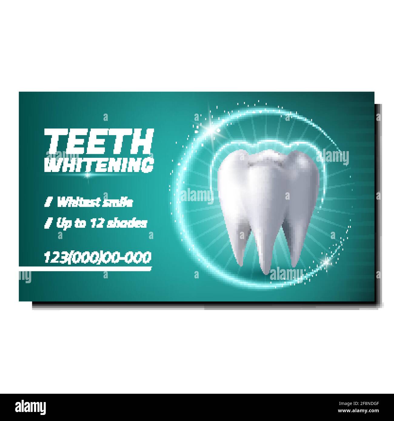 Teeth Whitening Treatment Promotion Banner Vector Stock Vector Image ...