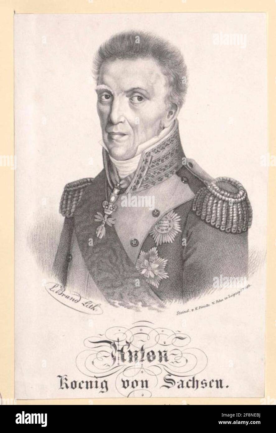 Anton I, King of Saxony Lithograph: Brand, L. (1820) Publisher: Pönicke ...