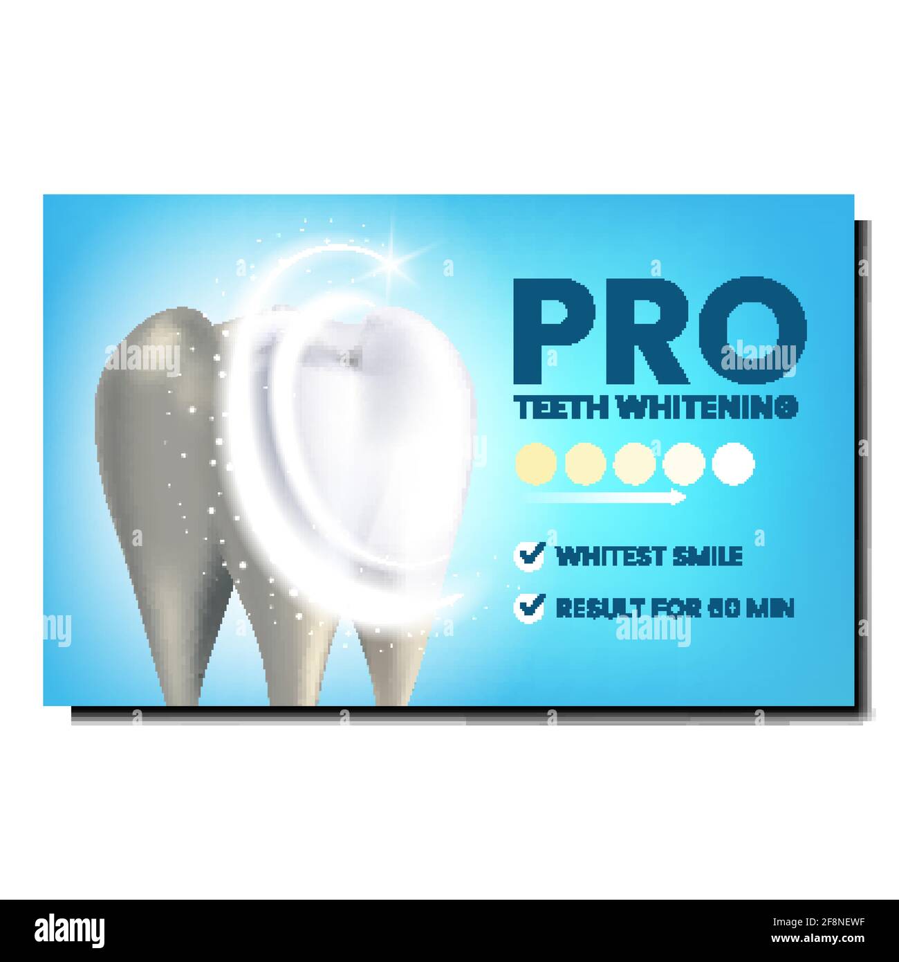 Pro Teeth Whitening Creative Promo Banner Vector Stock Vector Image ...