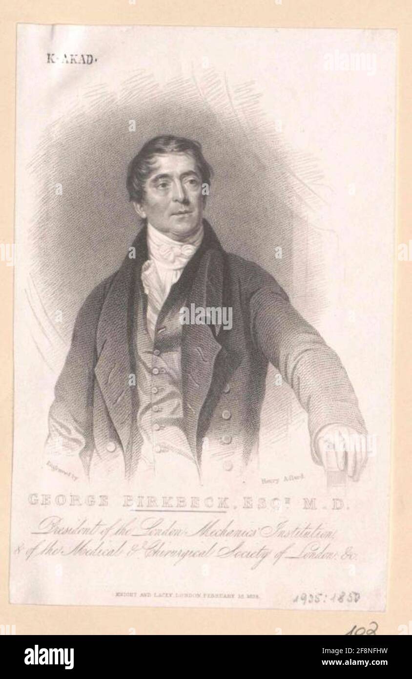George birkbeck hi-res stock photography and images - Alamy