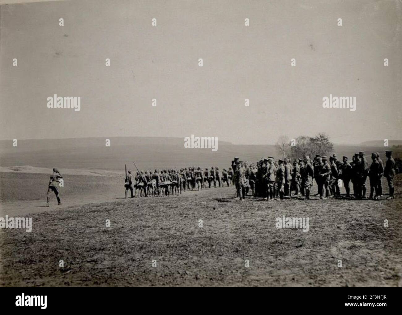 Inspection by his imperial Highness Prince Oskar von Preussen, Narajow ...