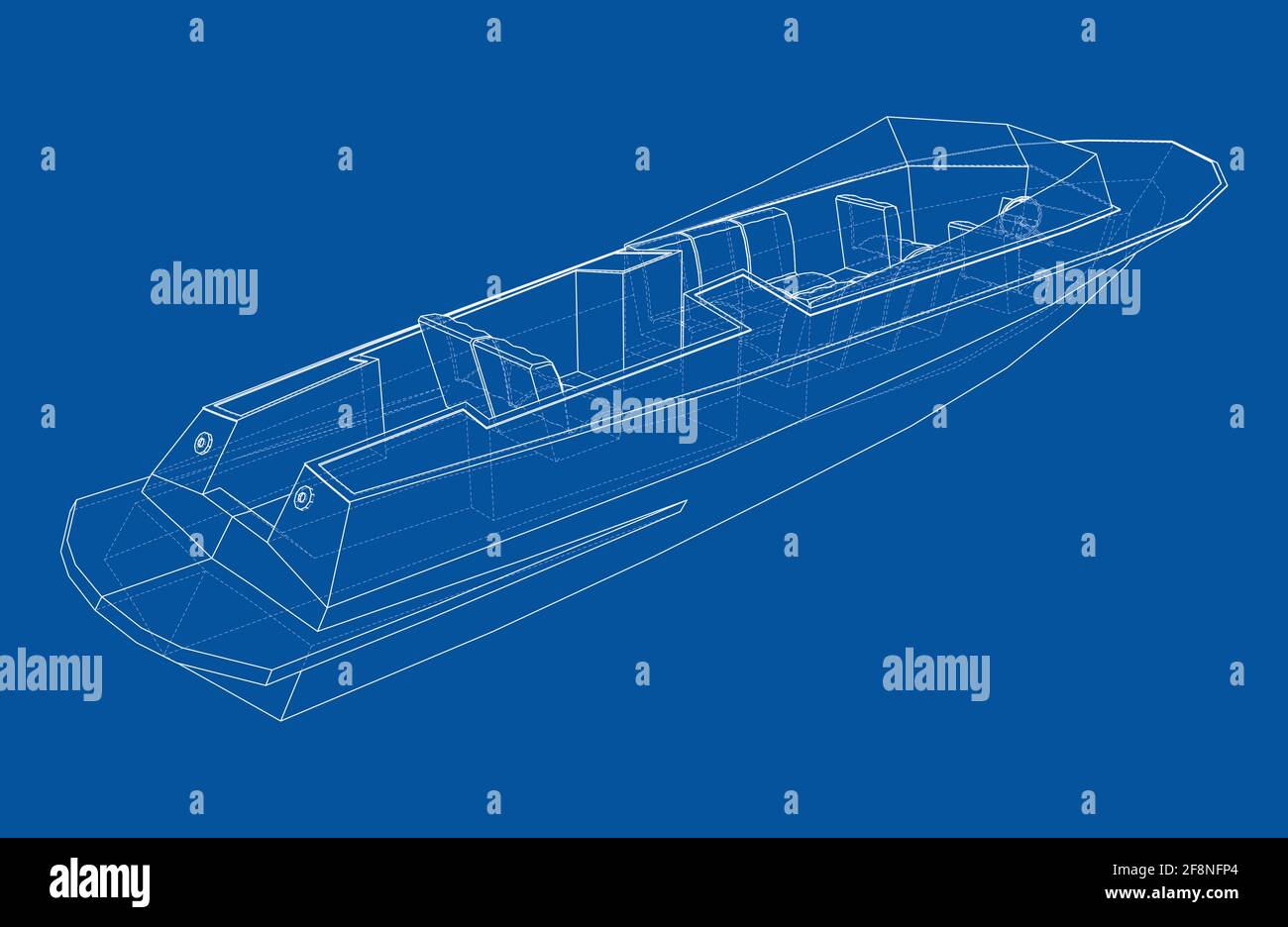 Modern boat with seats. Vector Stock Vector Image & Art - Alamy