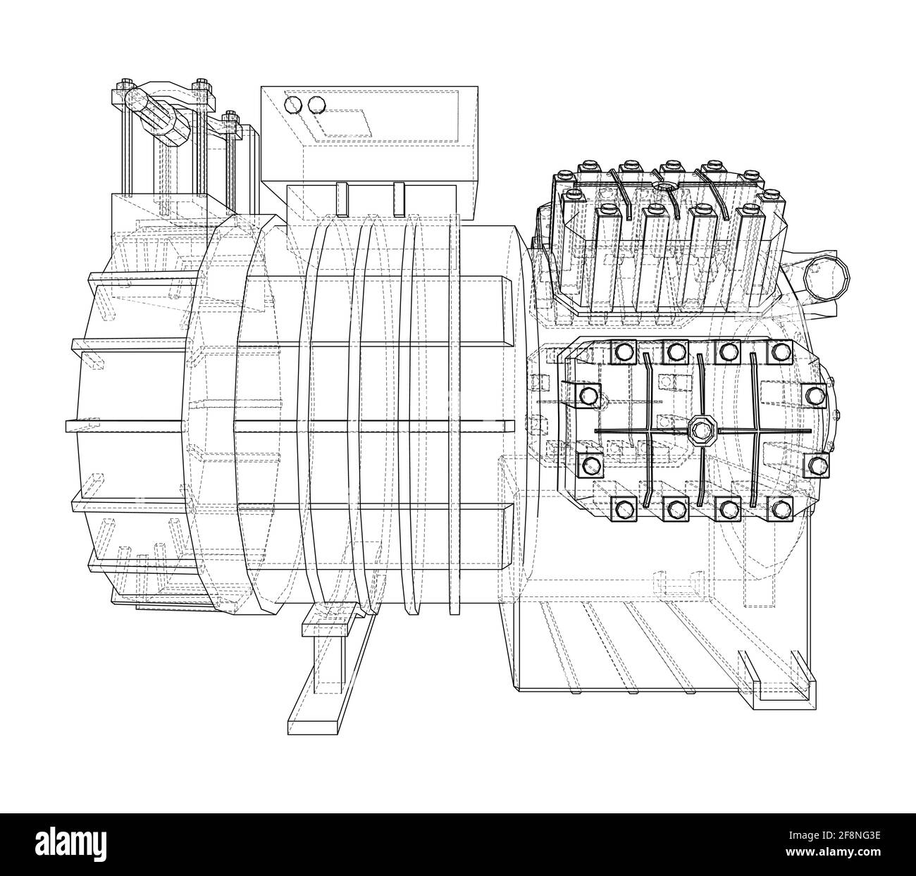Air conditioning compressor. Vector Stock Vector Image & Art - Alamy