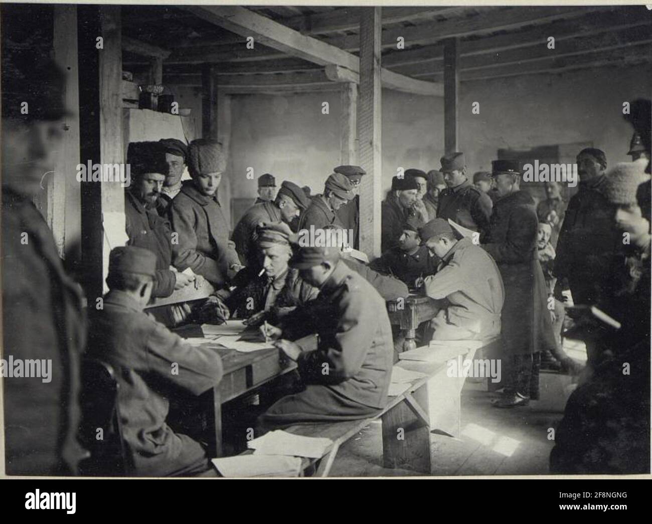 Illustration of prisoners and also returning from captivity soldiers at ...