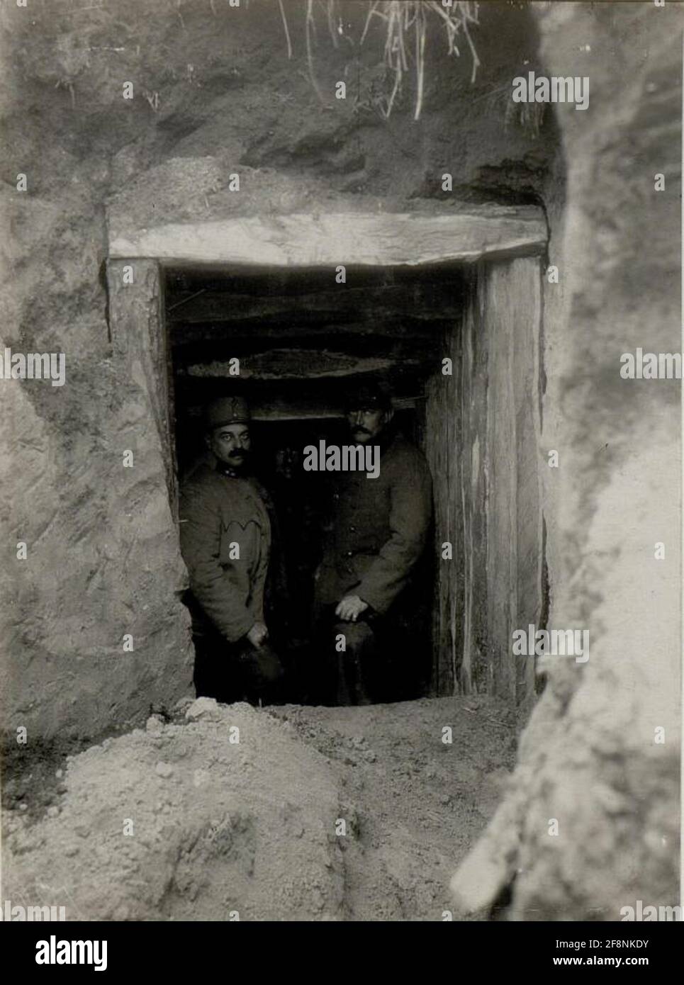 Bomb-resistant shelter in a trench of the field hunter battalion 4 ...