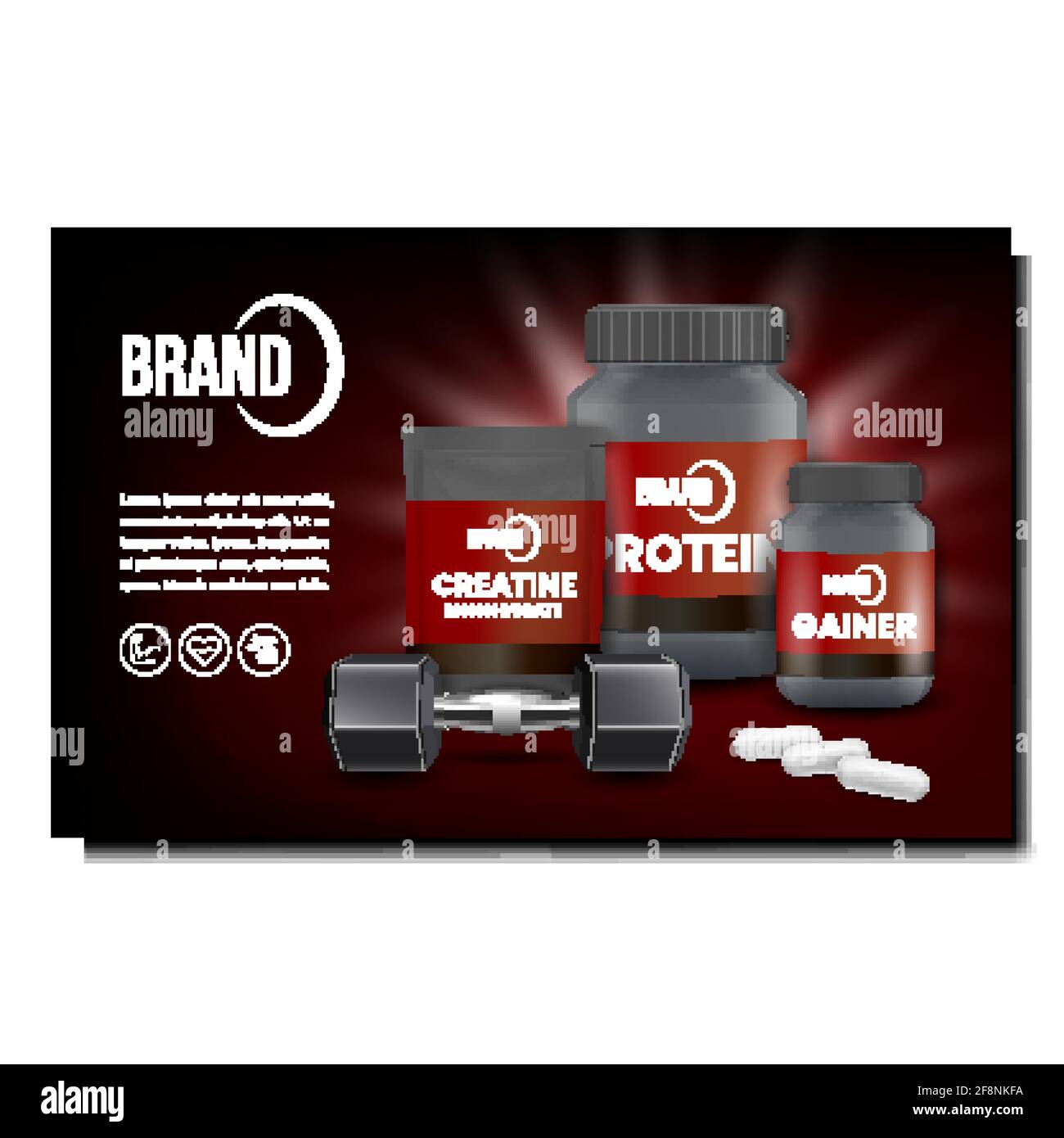 Sport Supplement Creative Promo Banner Vector Stock Vector Image & Art ...