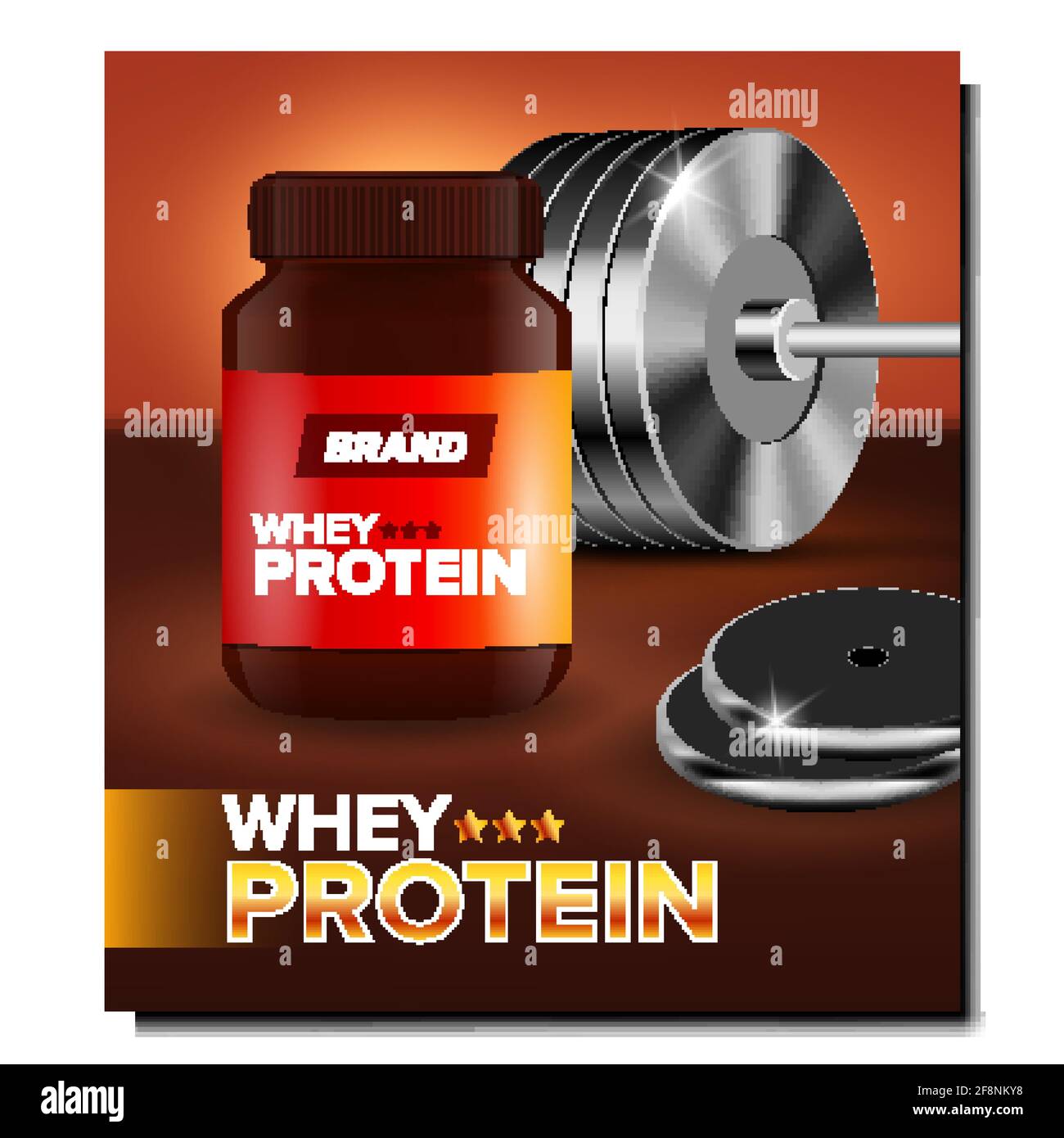 Whey Protein Creative Promotional Banner Vector Stock Vector Image ...