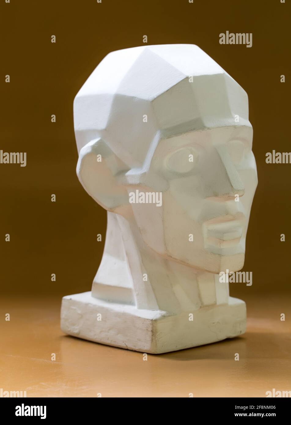 Tutorial primitive plaster head model. Side view. Located against wall ...