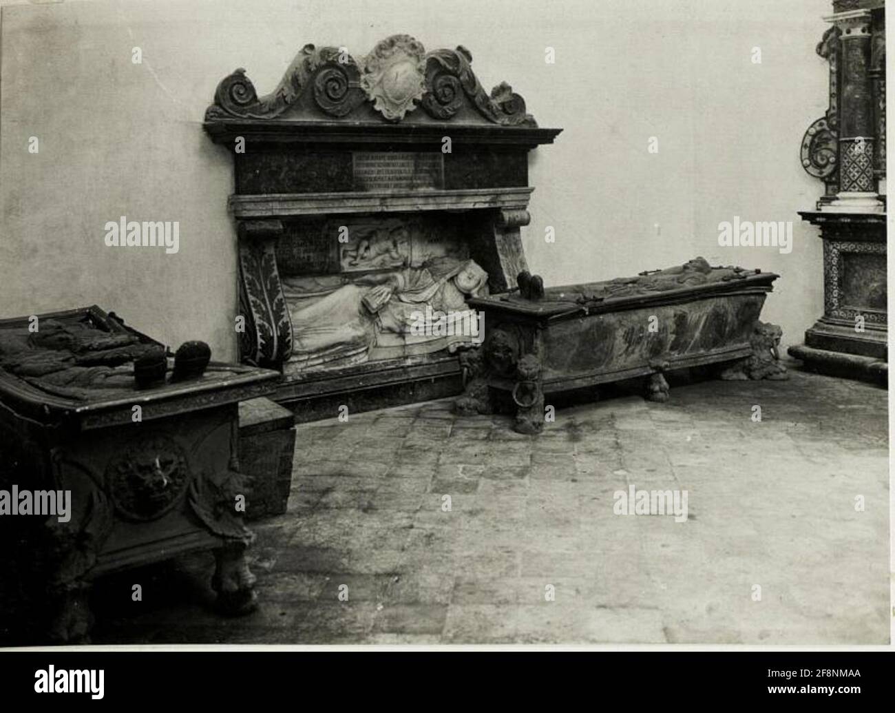 Brzezany: Broken coffins in the castle chapel Stock Photo - Alamy