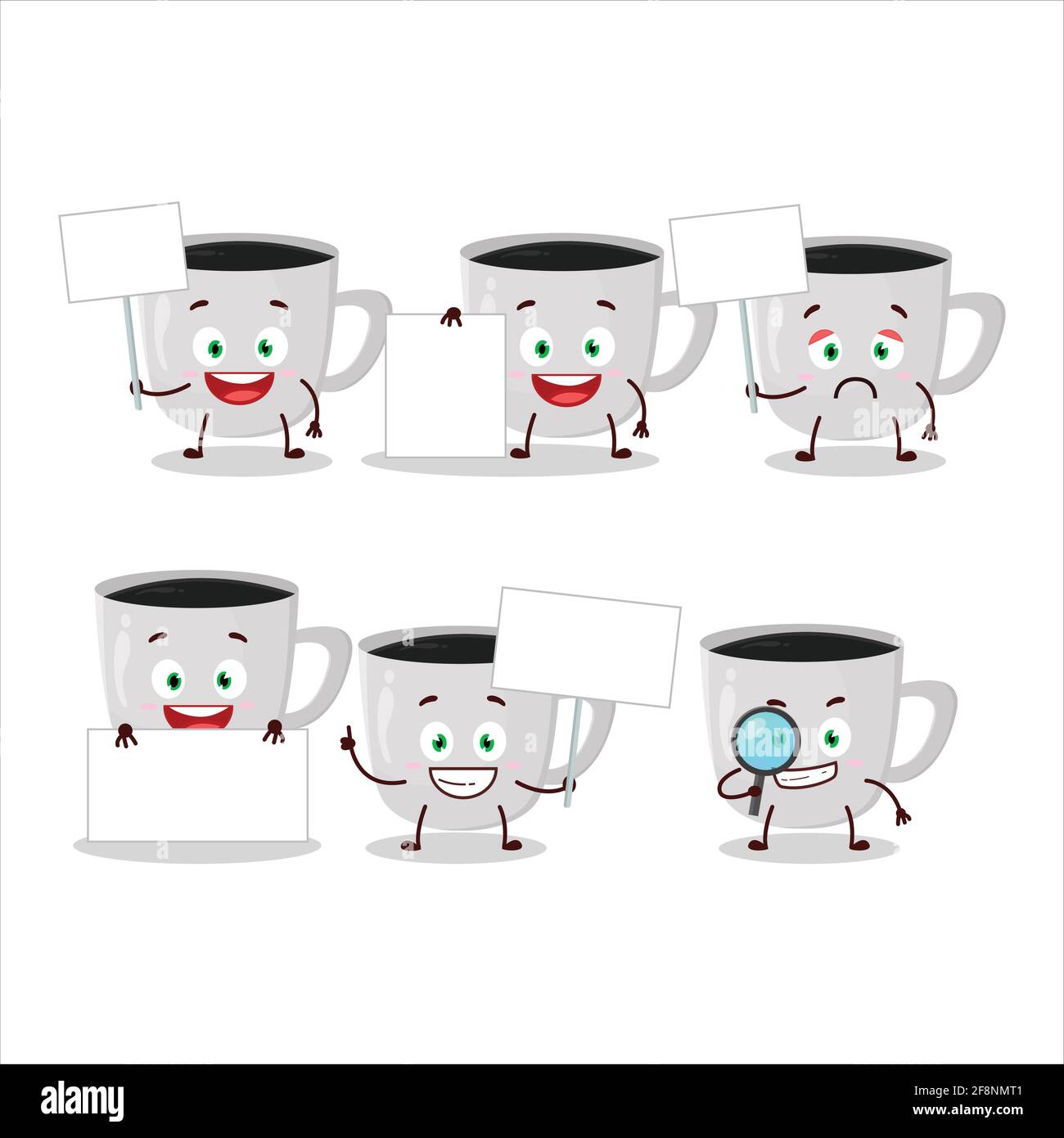 Coffee cartoon in character bring information board. Vector ...