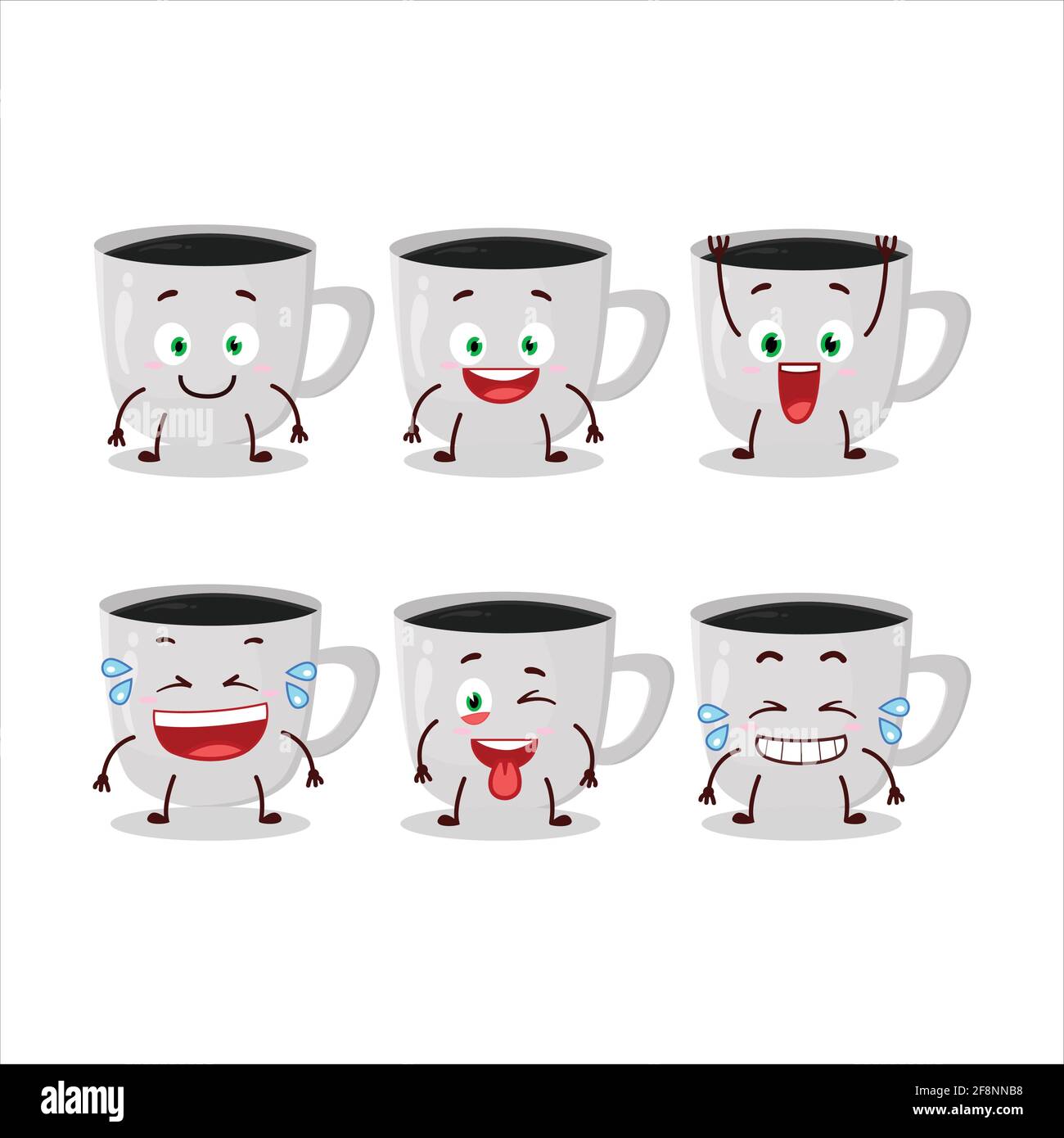 Cartoon character of coffee with smile expression. Vector illustration ...