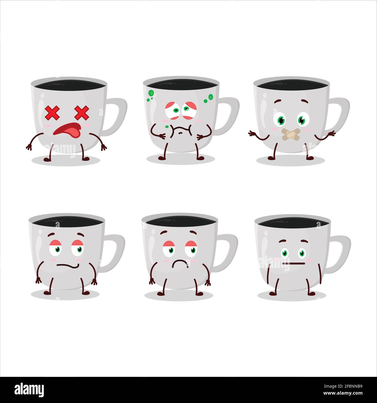 Coffee cartoon in character with nope expression. Vector illustration ...