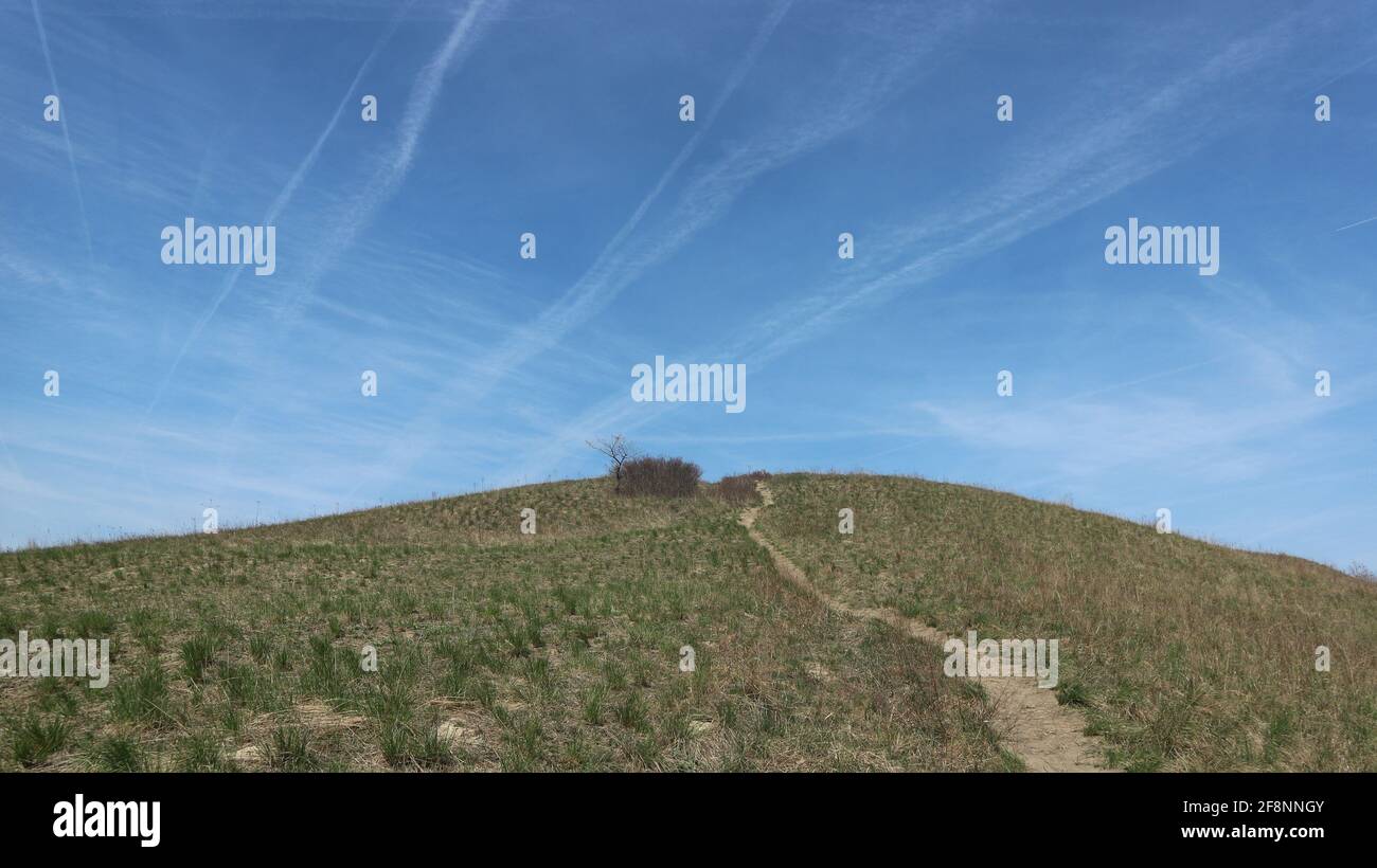 Low angle shot of a footpath on a hillock Stock Photo - Alamy