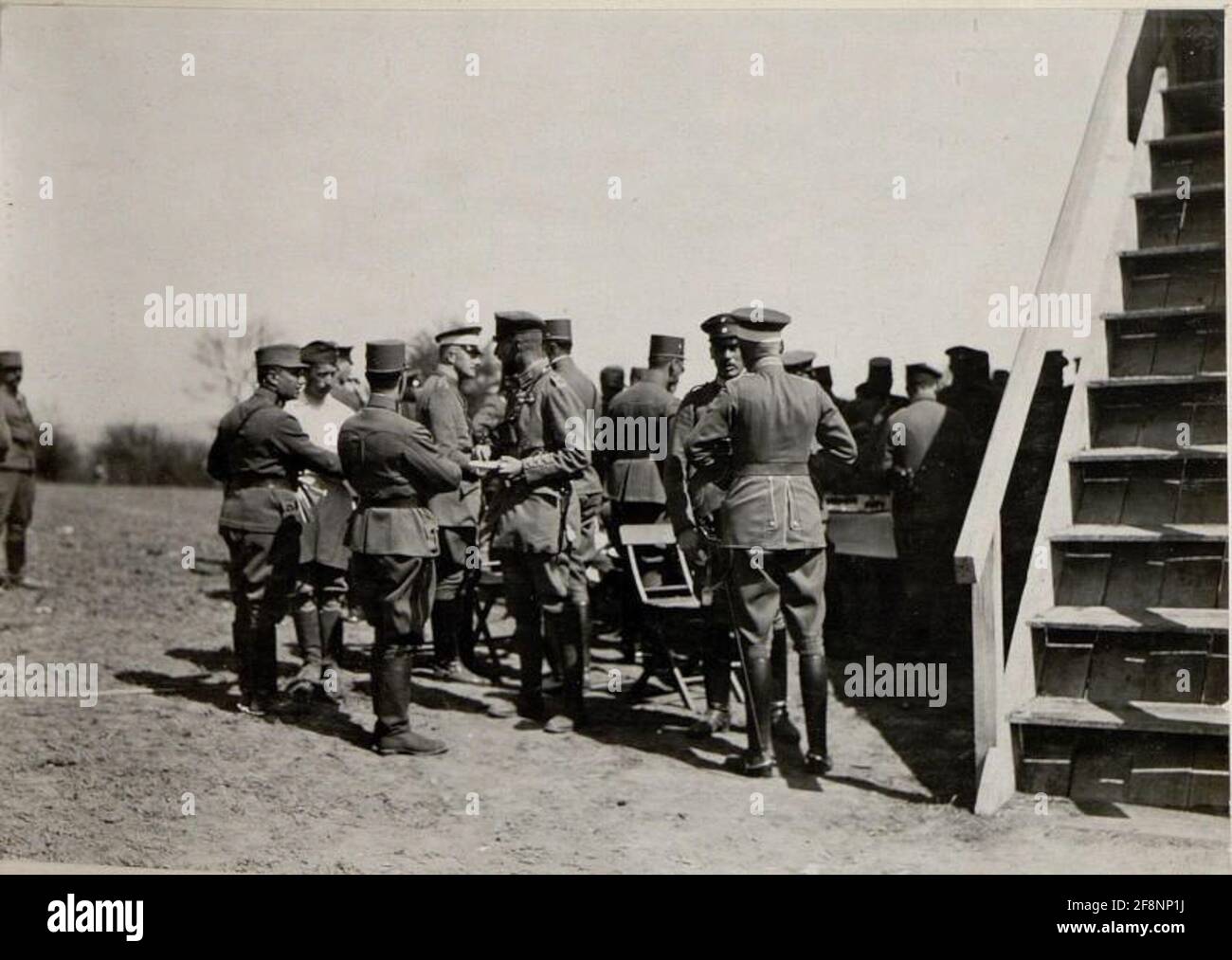 Inspection by his imperial Highness Prince Oskar von Preussen, Narajow ...