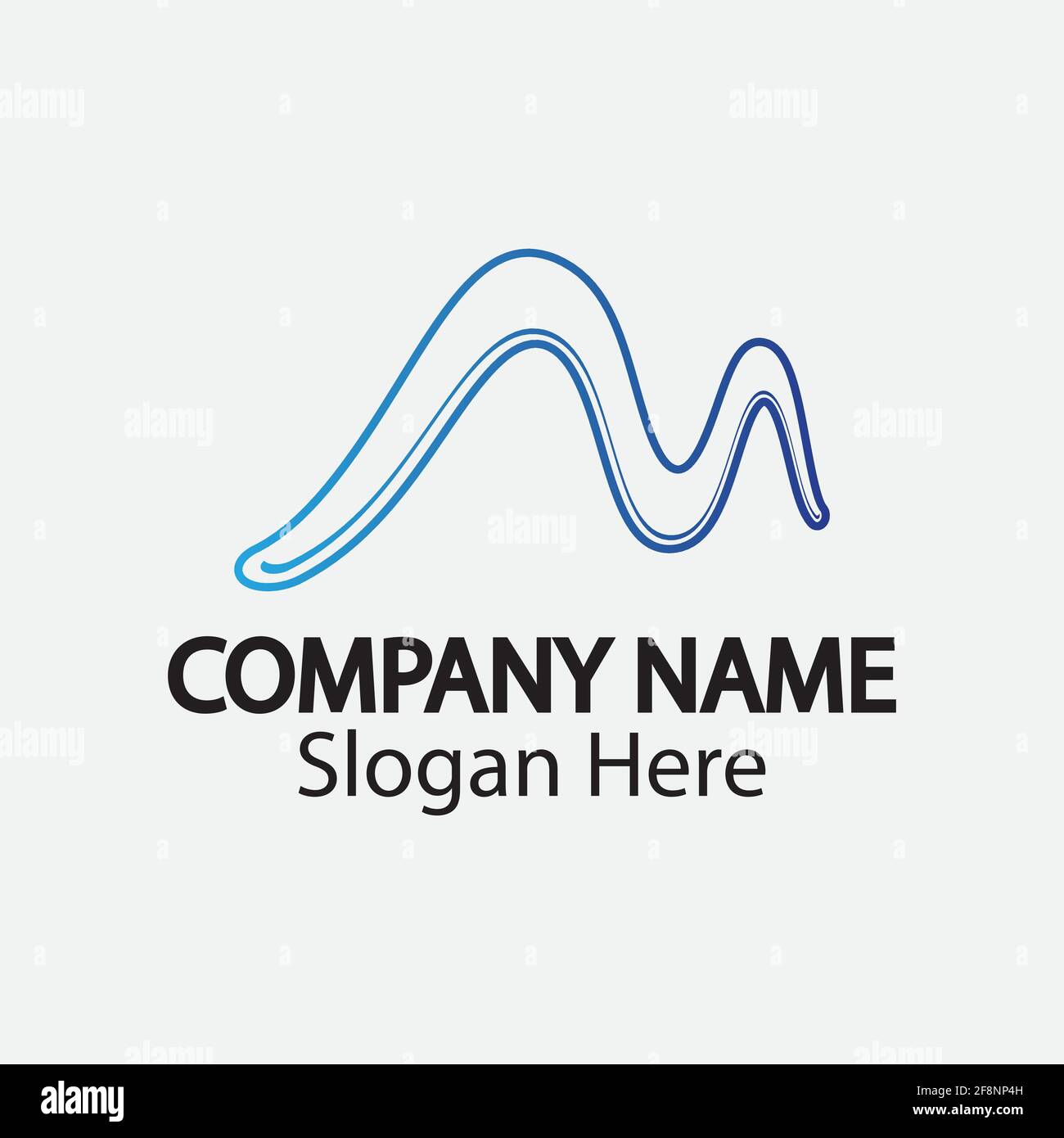 M letter wave Logo Template vector illustration Stock Vector Image ...