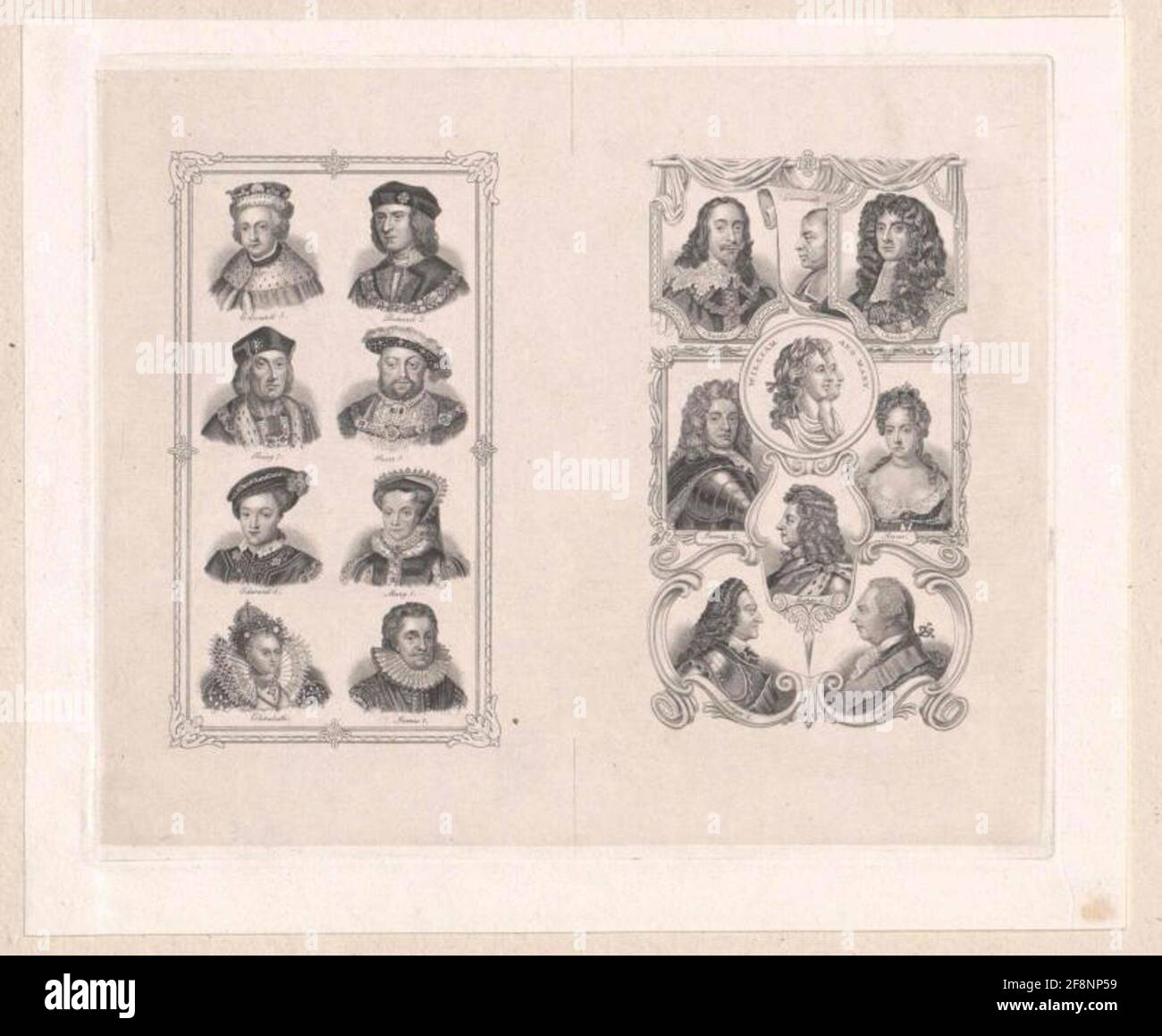 Group picture ruler and rulers of England 2 tableau Stock Photo - Alamy