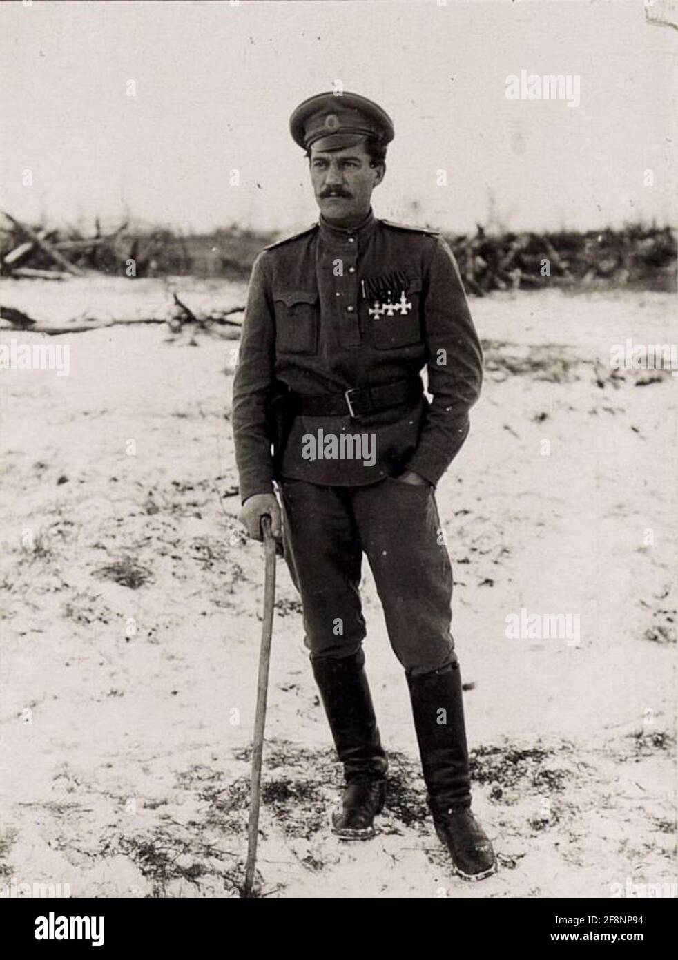 Russian captain in our positions of the 2nd infantry division Stock ...