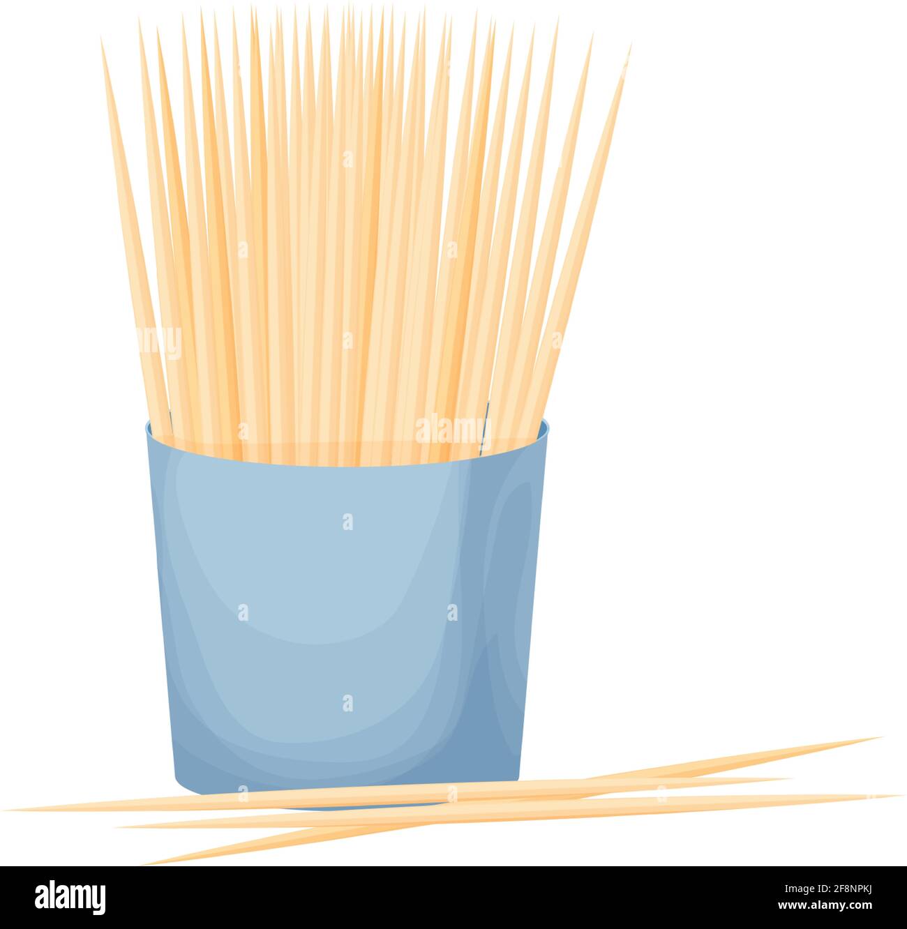 Kitchen box with toothpicks in cartoon flat style isolated on white ...