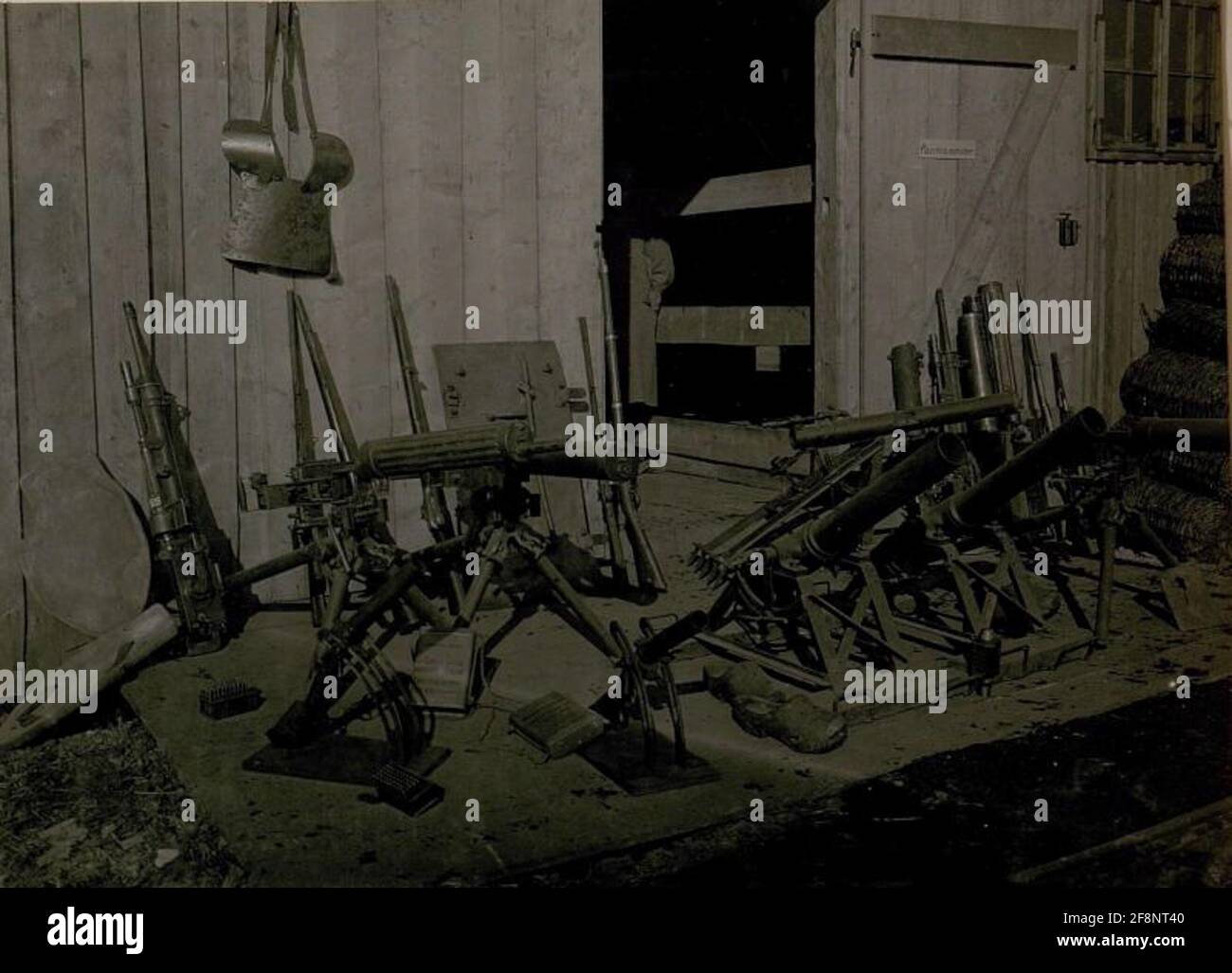 Recorded machine guns, miner, other war material. (War collecting place ...