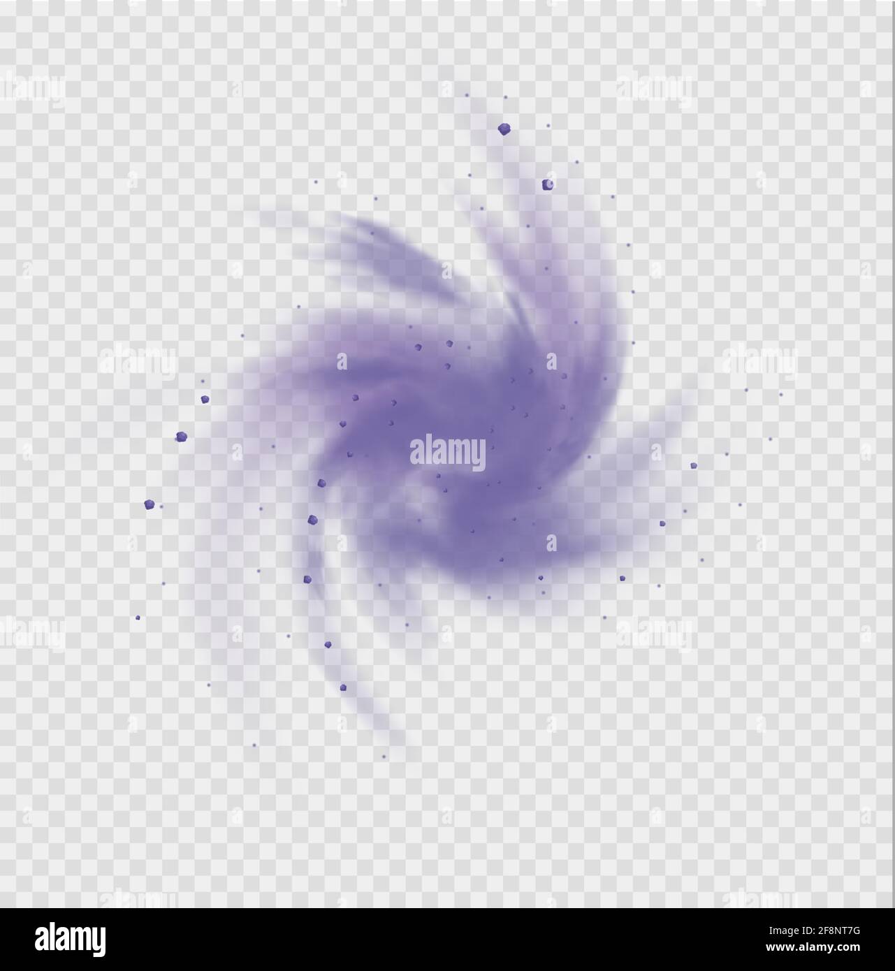 Purple dust or fog. Abstract purple powder explosion with particles ...