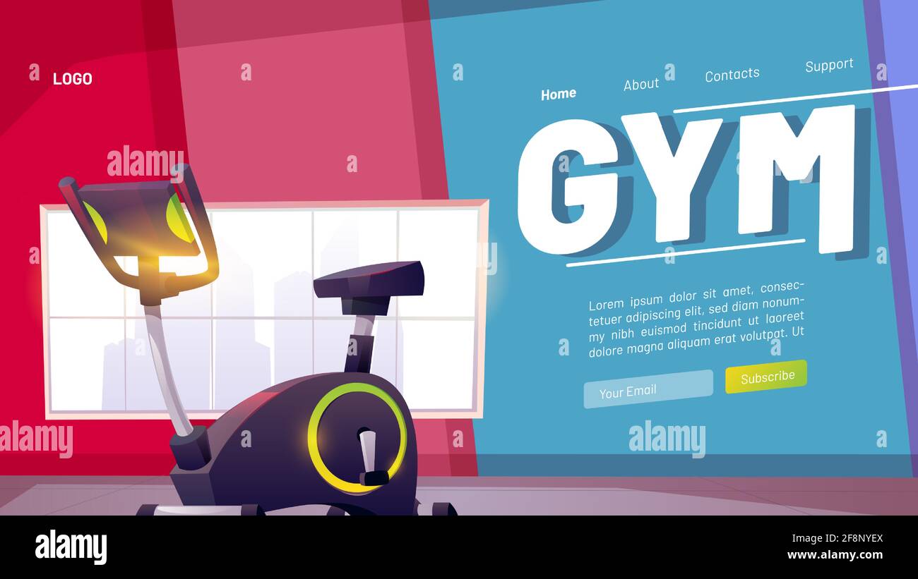 Gym poster, fitness club and online workout. Concept of sport training ...