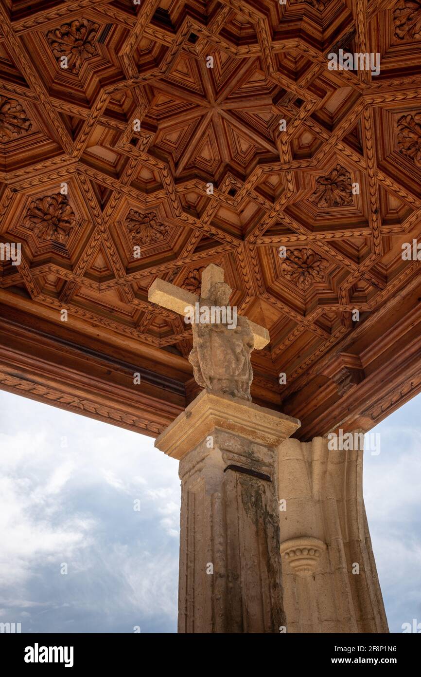 Vertical shot of a gothic style building with a wooden ceiling in ...
