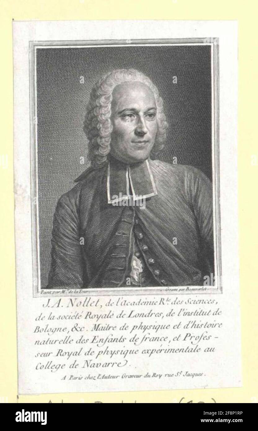 Nollet, Jean Antoine Stock Photo - Alamy