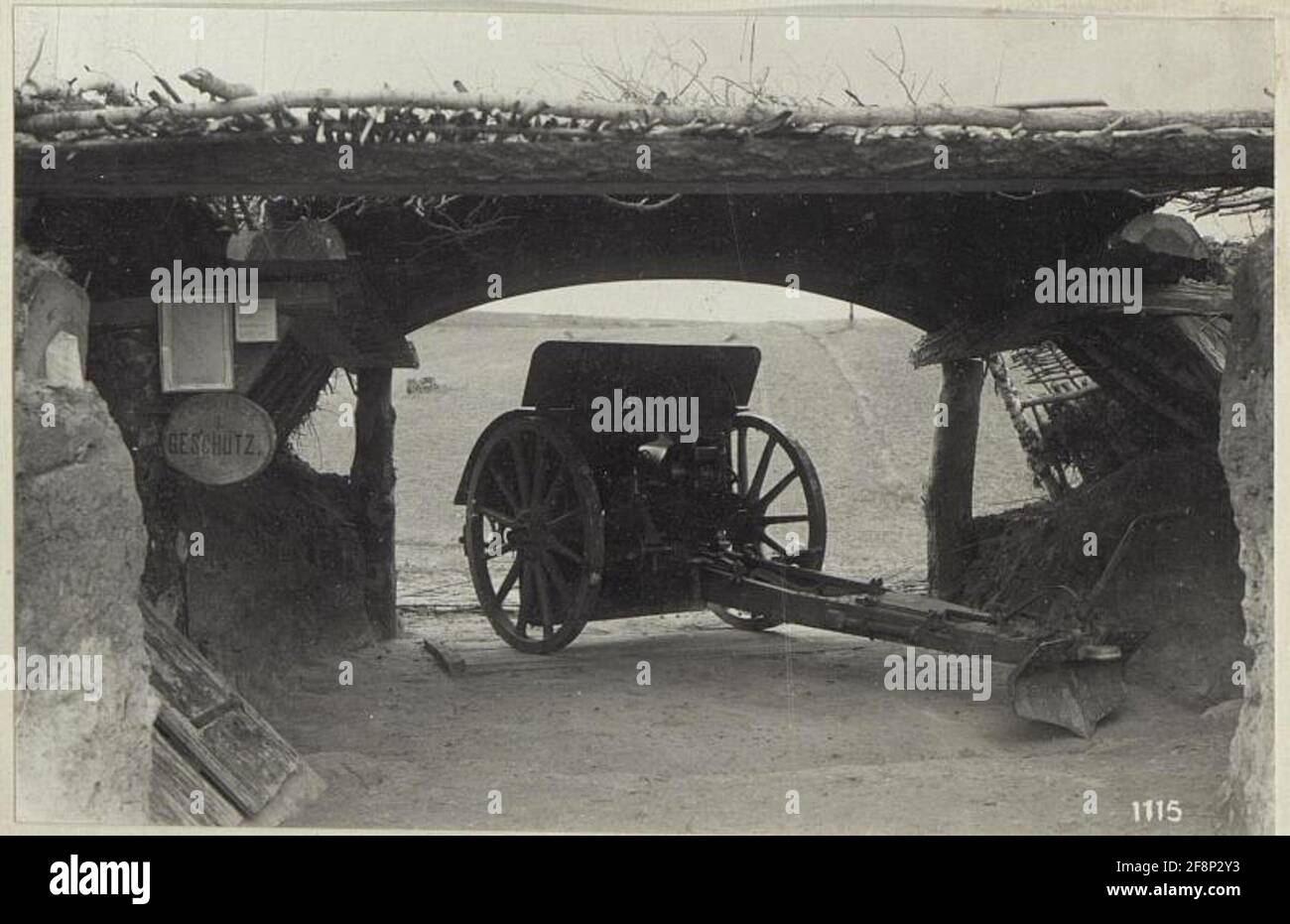 Well-developed artillery scaffolding, equipped with skoned faces Stock ...