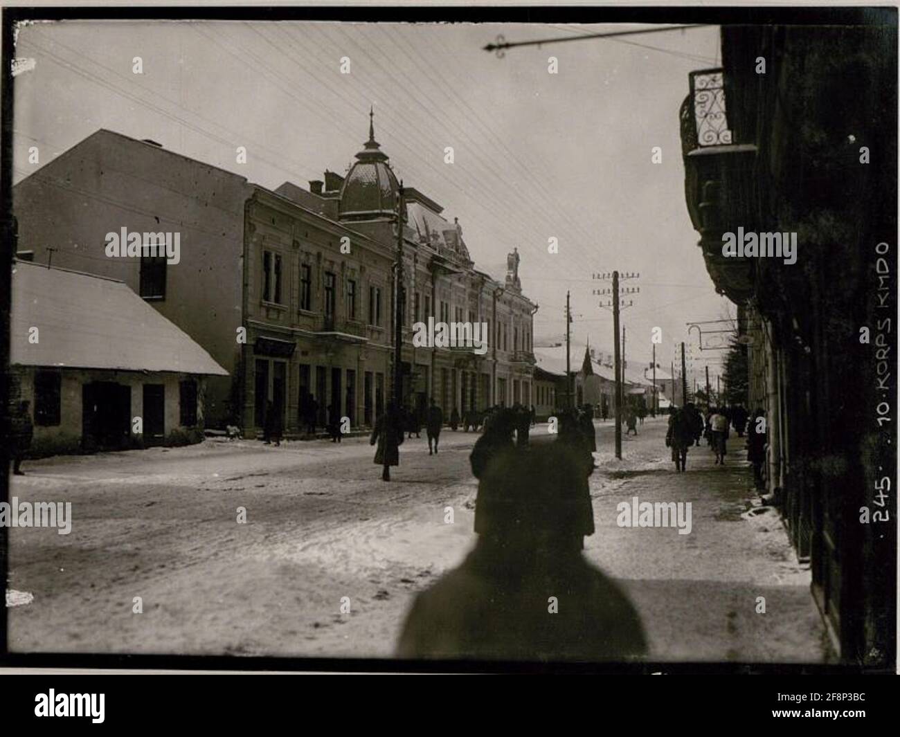 Dorna Watra, Hauptstraße with Hotel Schwarzer Eagle Stock Photo - Alamy