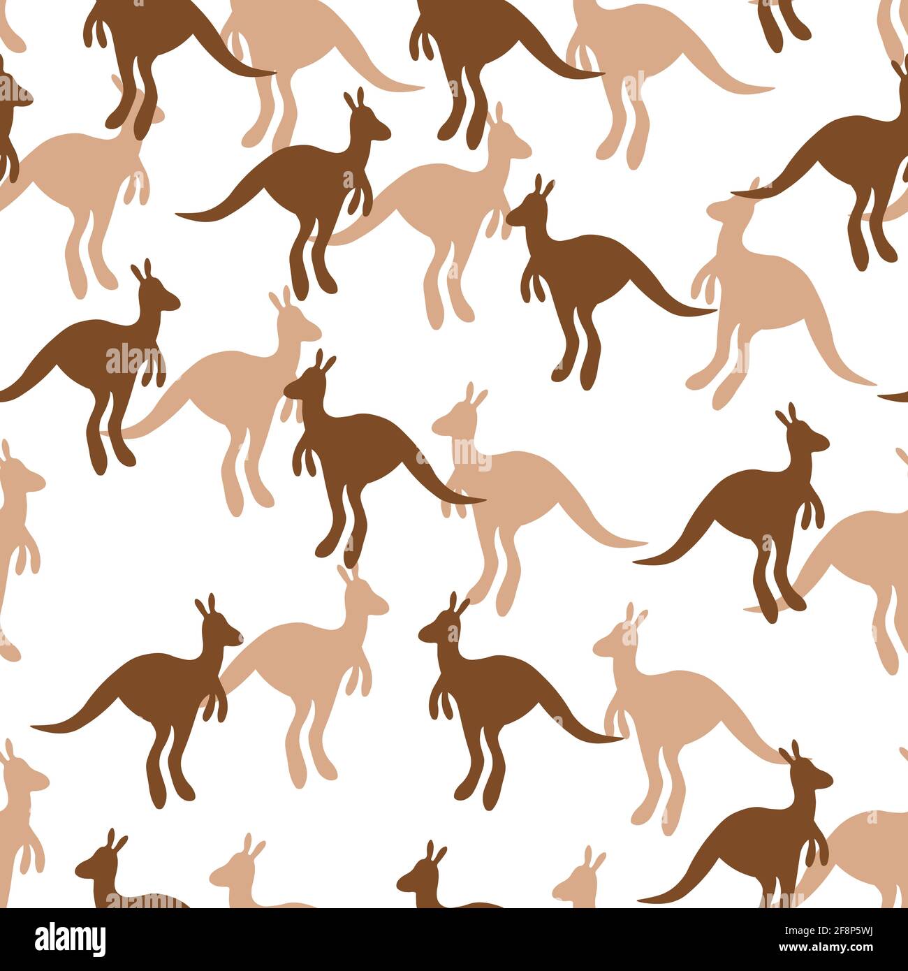 Vector flat illustration with silhouette kangaroo and baby kangaroo ...
