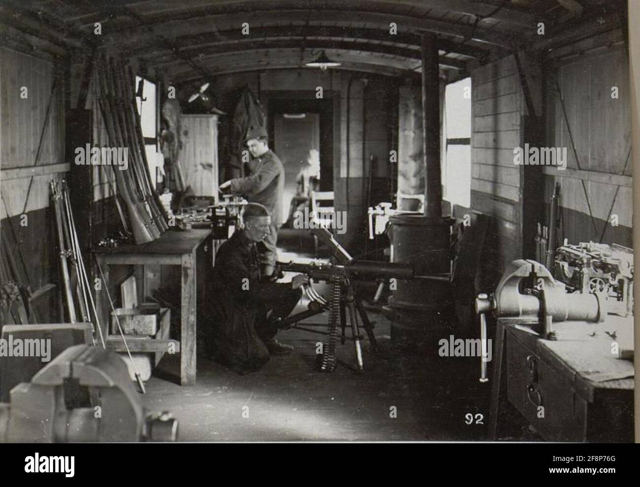 Kowel: Artillery workshop train, machine gun repeat workshop Stock ...