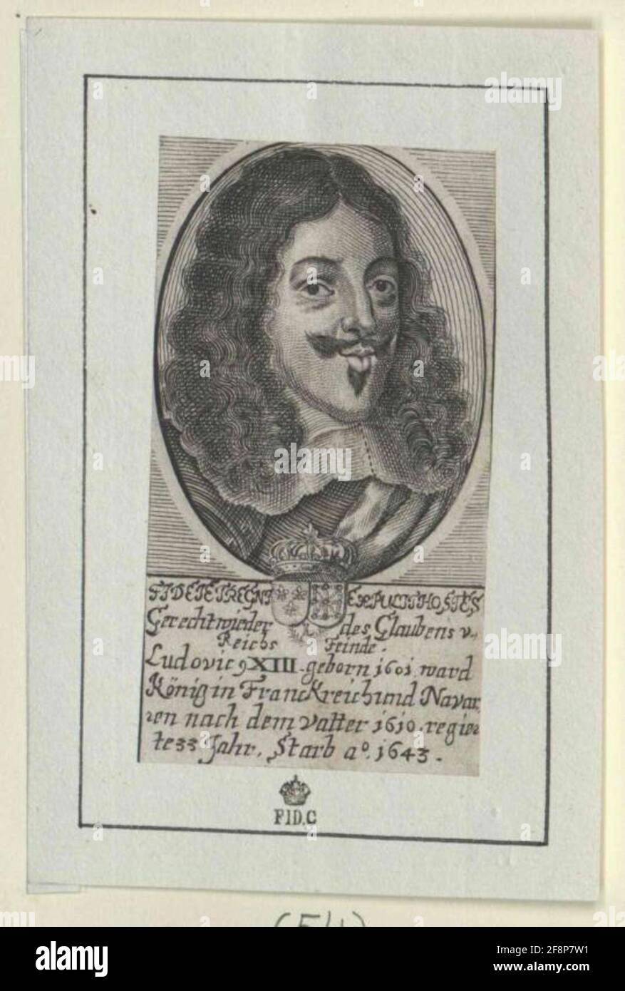 Ludwig XIII., King of France Unknown artist dating: 1643/1750 Stock ...