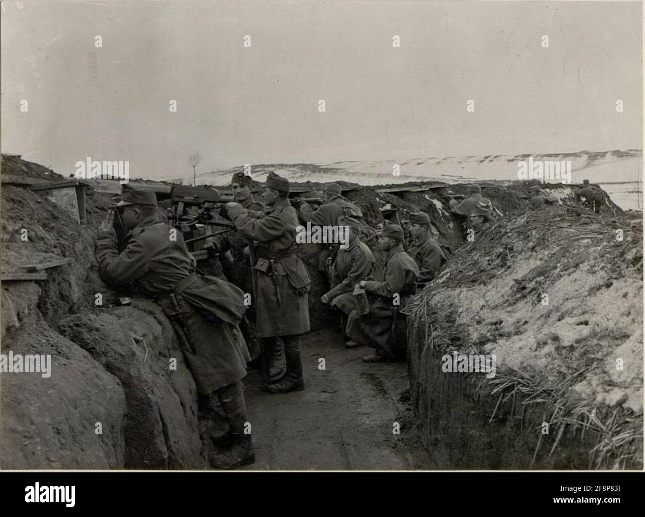 Trench of I.R.71. Mason rifle position in the deep line of Ksany, left ...