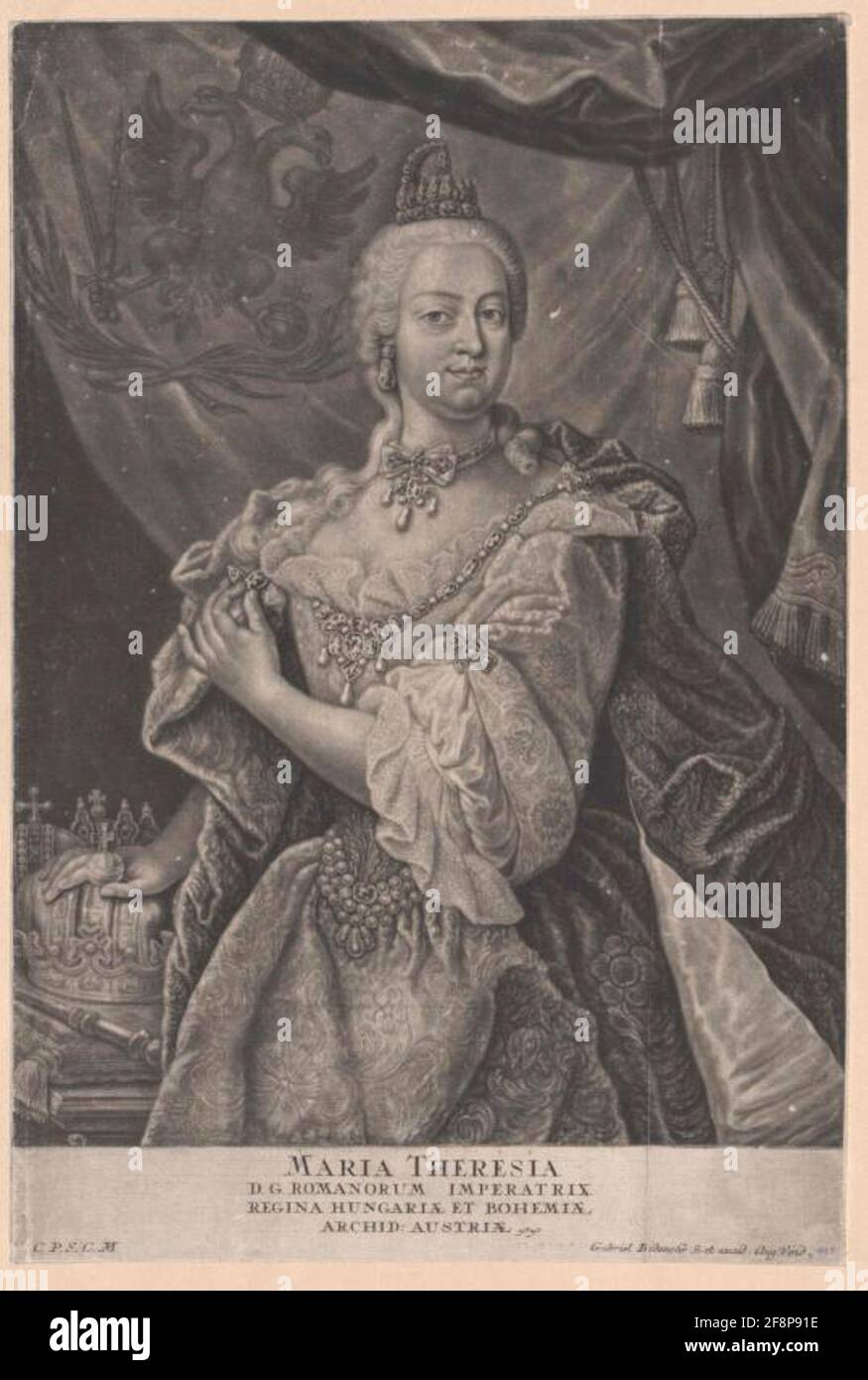 Maria Theresia, Roman-German Empress Mezzotinto by Gabriel True Stock ...