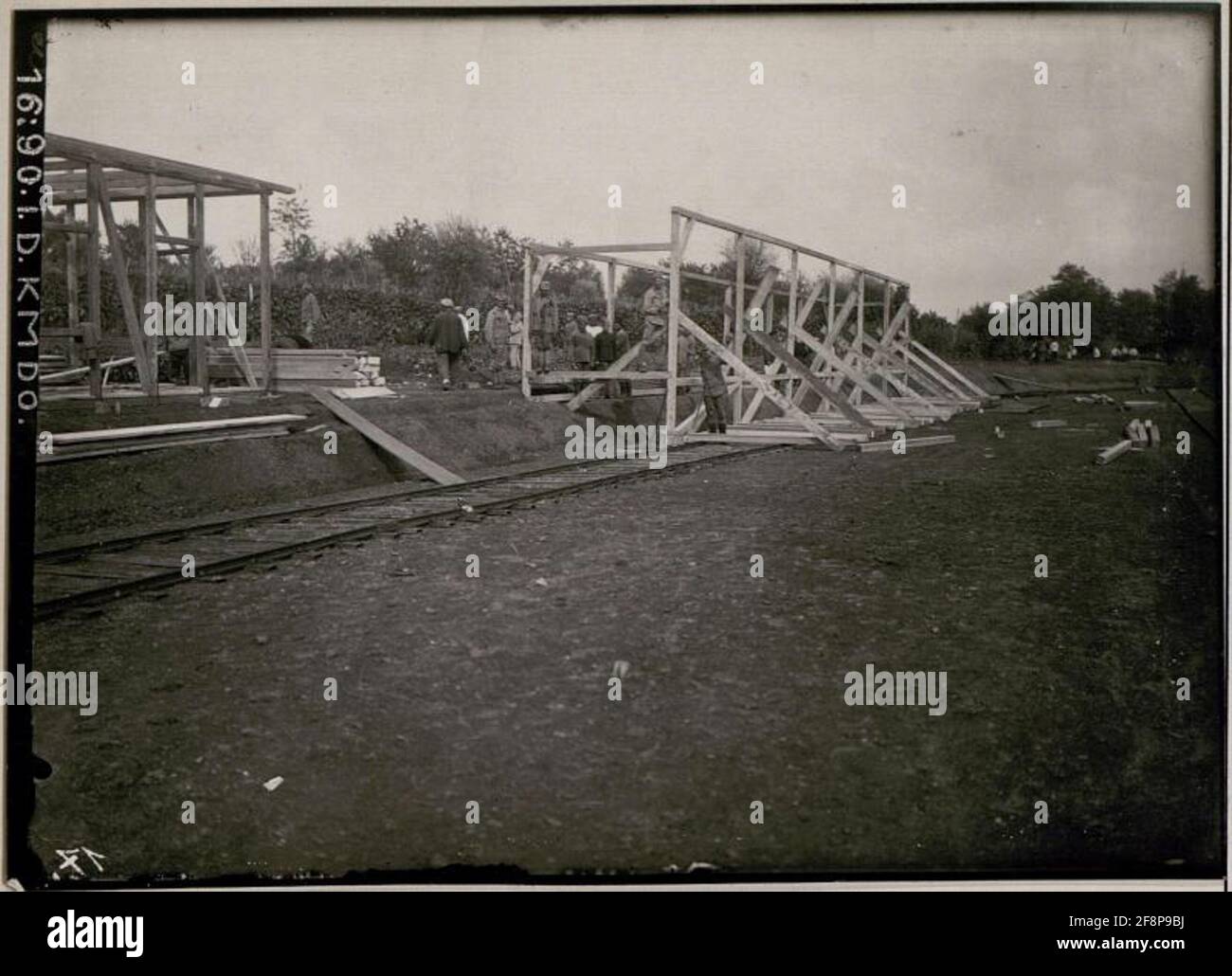 Construction of the field railway at Comen Stock Photo - Alamy