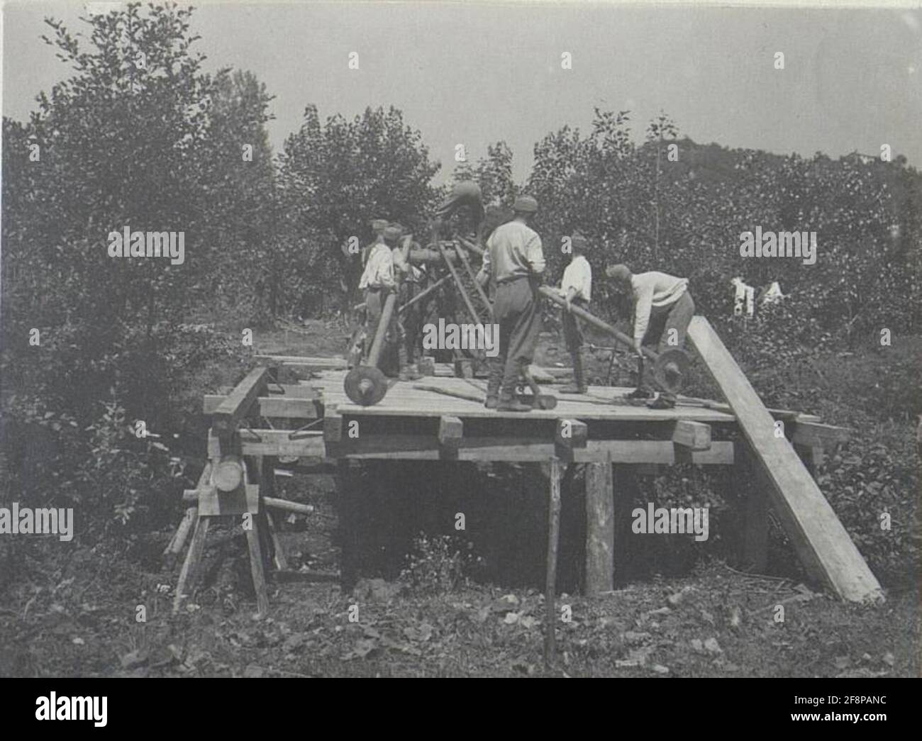 Bridge construction for runway at Campea Stock Photo - Alamy