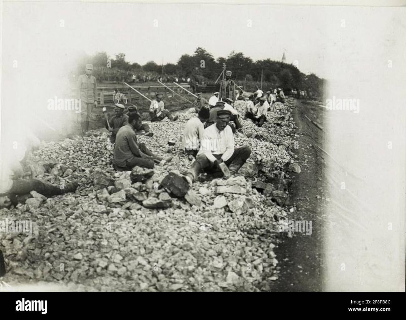 Construction of the field railway at Kome Stock Photo - Alamy