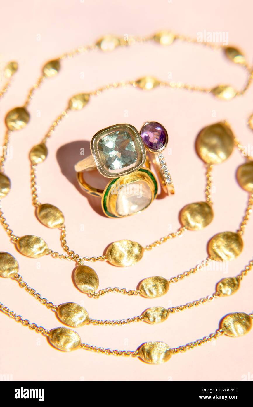 Several fine jewelry pieces Stock Photo - Alamy