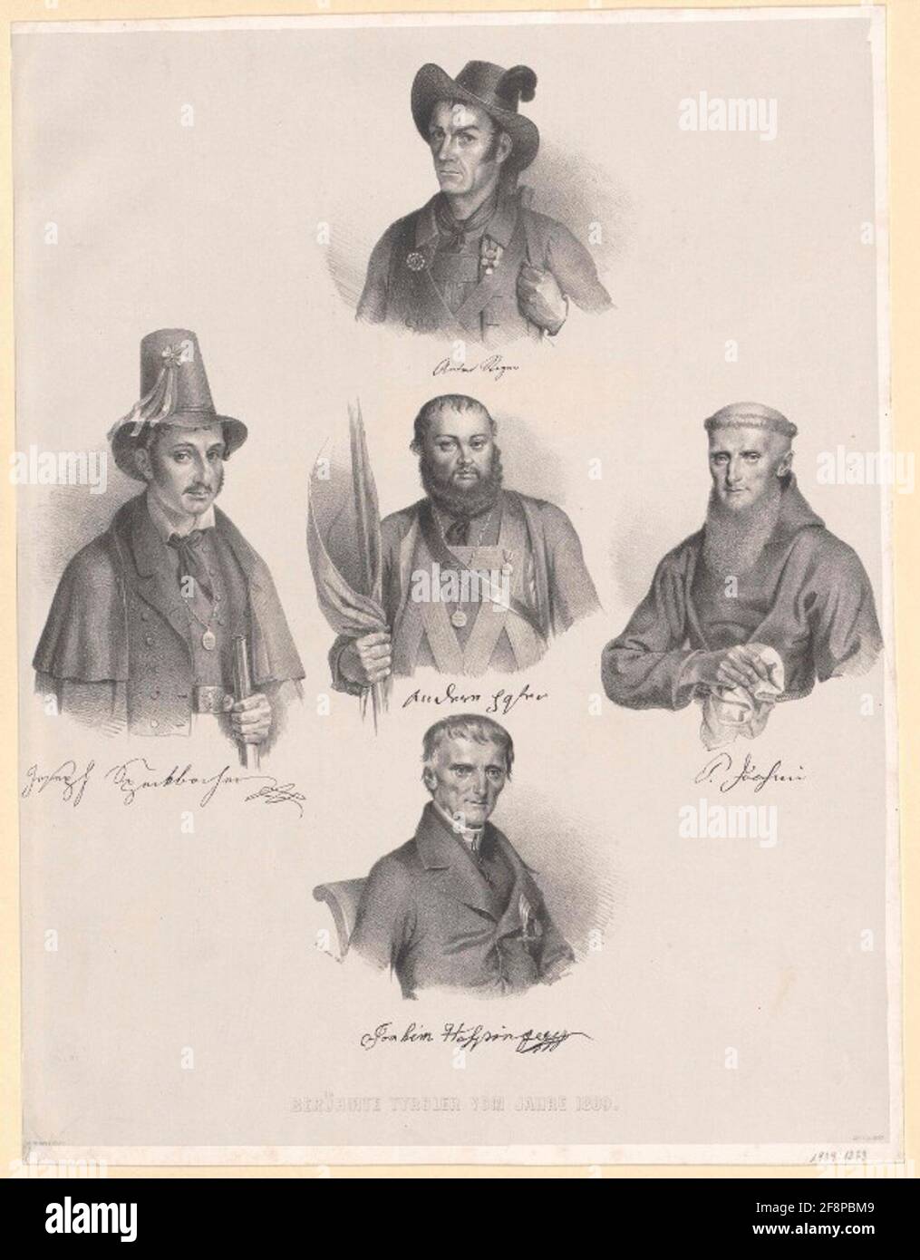 Group picture Four Tyrolean freedom fighters 1809 Stock Photo - Alamy