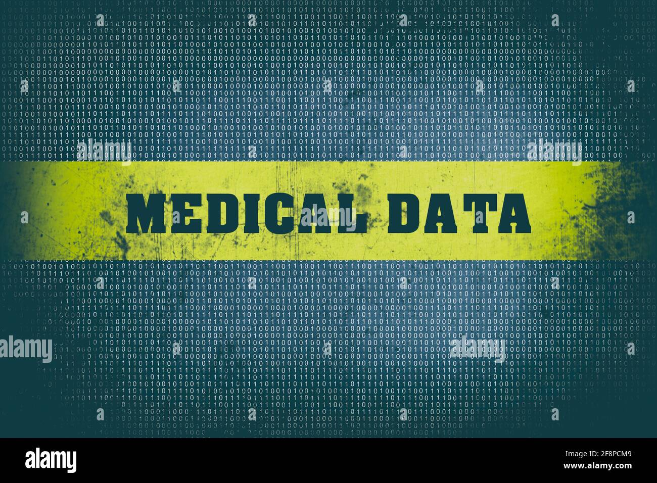 Illustration of MEDICAL DATA on yellow stripe with digital background ...