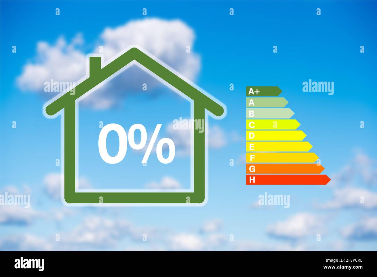 Energy efficiency illustration on a sky background Stock Photo - Alamy