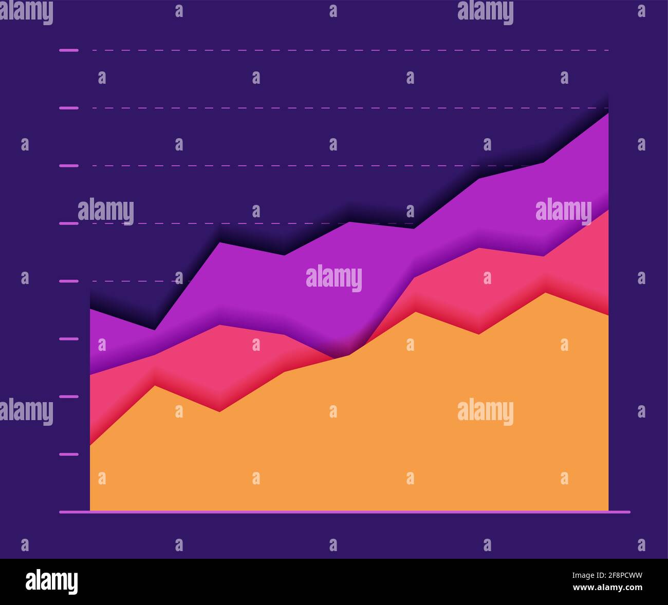 Abstract chart with three line moving up. concept profit growth. Modern ...