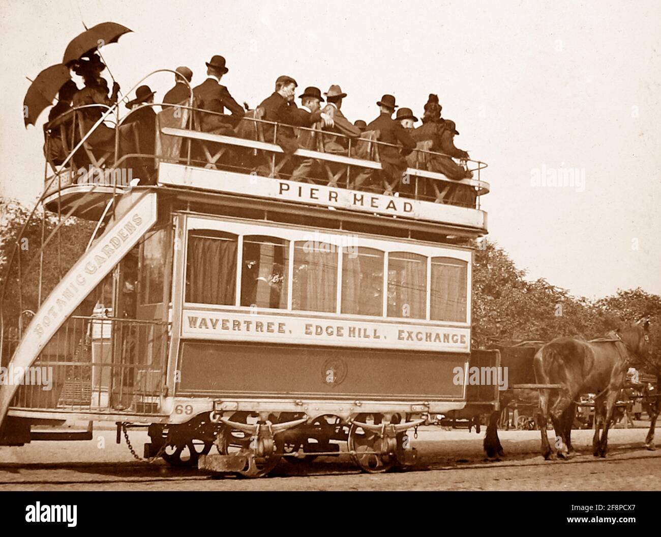 Horse tram, Liverpool, early 1900s Stock Photo - Alamy
