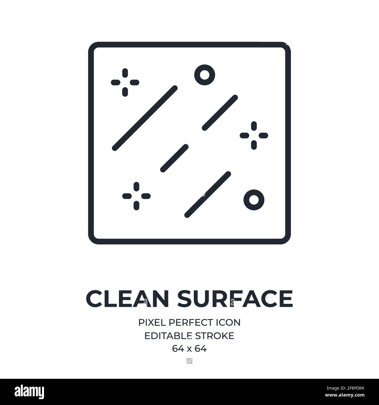 Clean glass surface editable stroke outline icon isolated on white ...