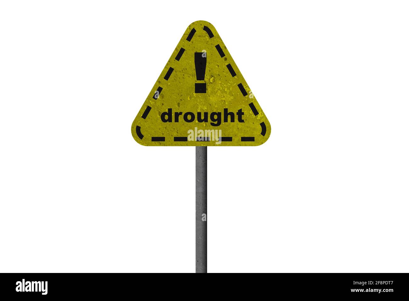 yellow drought hazard sign. illustration on white background Stock ...